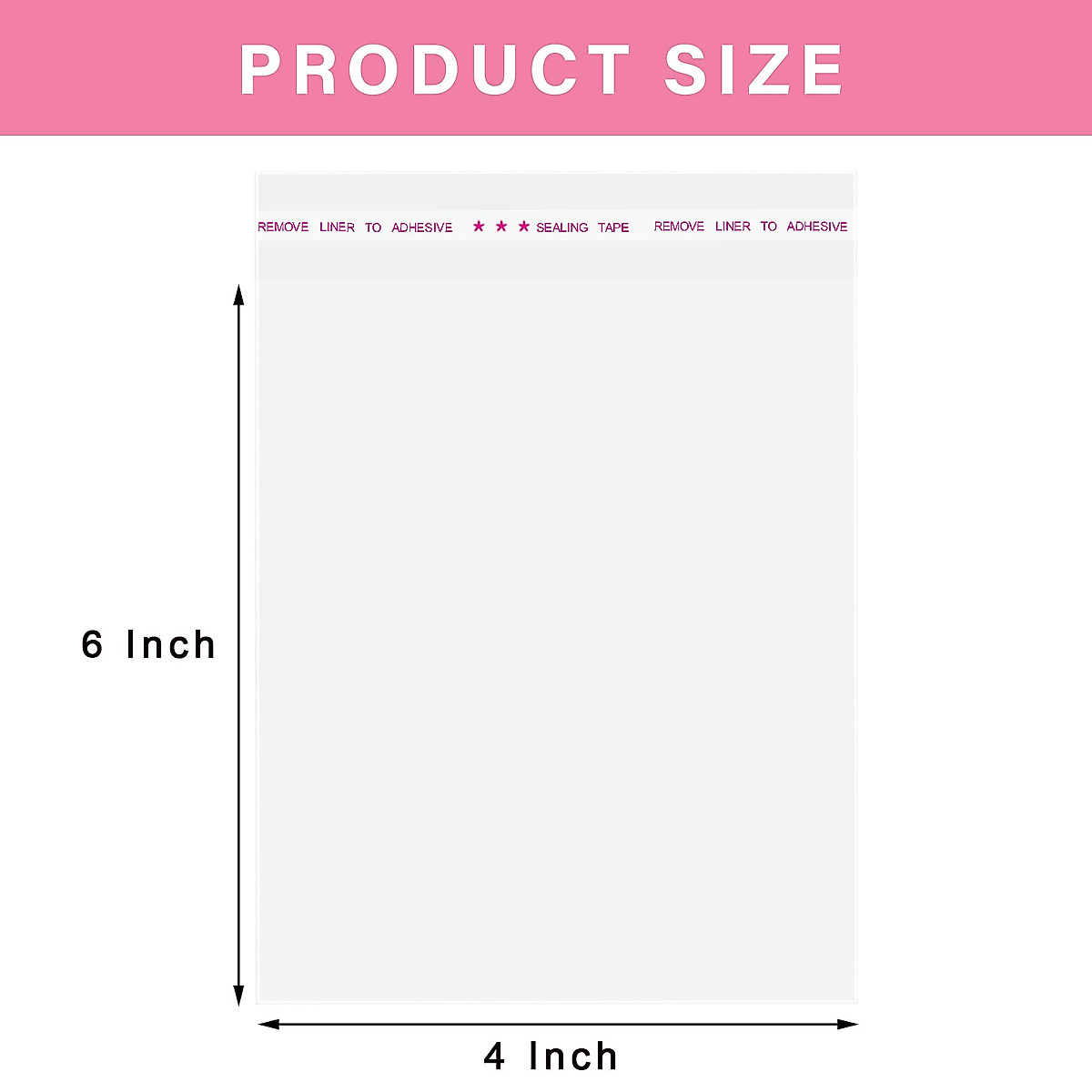 Morepack Clear Self Sealing Cellophane Bags,4x6 Inches 200 Pcs Cookie Bags Resealable Cellophane Bag for Packaging Cookies,Gifts,Favors, Products,Candy