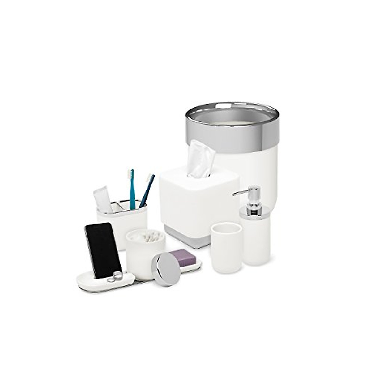 Umbra Junip Hand Soap Dispenser-Modern Refillable Pump for Bathroom, White