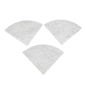 Jusmioke 9 Inch Marble Corner Shower Shelf for Shower Room, Both Side Honed Finish, Bathroom Wall Mounted (Carrara White - 1pcs)