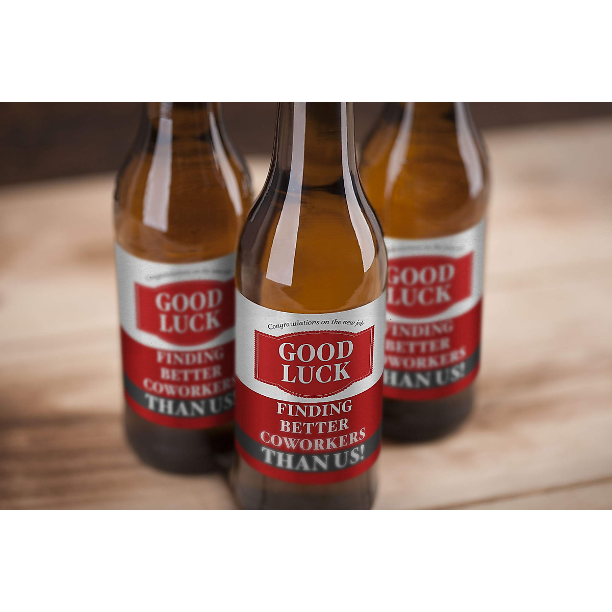 BRIGHTZY Coworker Leaving Gifts for Men & Women, Beer Labels, Bottle Opener Keychain and Carrier Gift Set, Good Luck Finding Better Coworkers Than Us