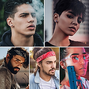 FIBO STEEL 6 Pairs Titanium Screw Back Earrings for Men Women Surgical Stainless Steel Stud Earrings Hypoallergenic Multicolor Double Side Earrings Piercing Sleeper Studs Jewelry 6mm Round CZ