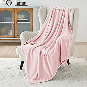 Bedsure Fleece Blanket Twin Blanket Pink - 300GSM Soft Lightweight Plush Cozy Twin Blankets for Bed, Sofa, Couch, Travel, Camping, 60x80 inches