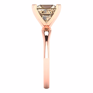 2.55 Princess Cut Solitaire VVS1 Yellow Moissanite Classic Bridal Wedding Statement Ring in 18K Rose Gold Size 6.75