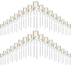 Mudder 180 Pcs LED 5mm Christmas String Lights Replacement Bulbs Energy Efficient LED Halloween Wire Light Set Connectable Home Decor Light Bulb for Festival Patio Garden Wedding Holiday (Warm White)