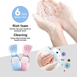 Portable Disposable Soap Sheets, Mini Portable Hand Washing Travel Hiking Washing Hand Bath Toiletry Paper Soap Sheets Bathing Soap (6 Boxes)