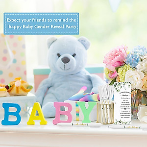 Tenceur 50 Set Baby Shower Pens Greenery Baby Shower Favor for Guest Sage Ballpoint Pens with Woodland Thank You Cards Gender Reveal Party Favor for Girl Boy Baby Shower Party Souvenirs Prizes