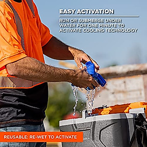 Ergodyne 6603-2PK Chill Its 6603 Cooling Neck Wrap, Long Lasting Cooling Relief, 2-Pack,Blue