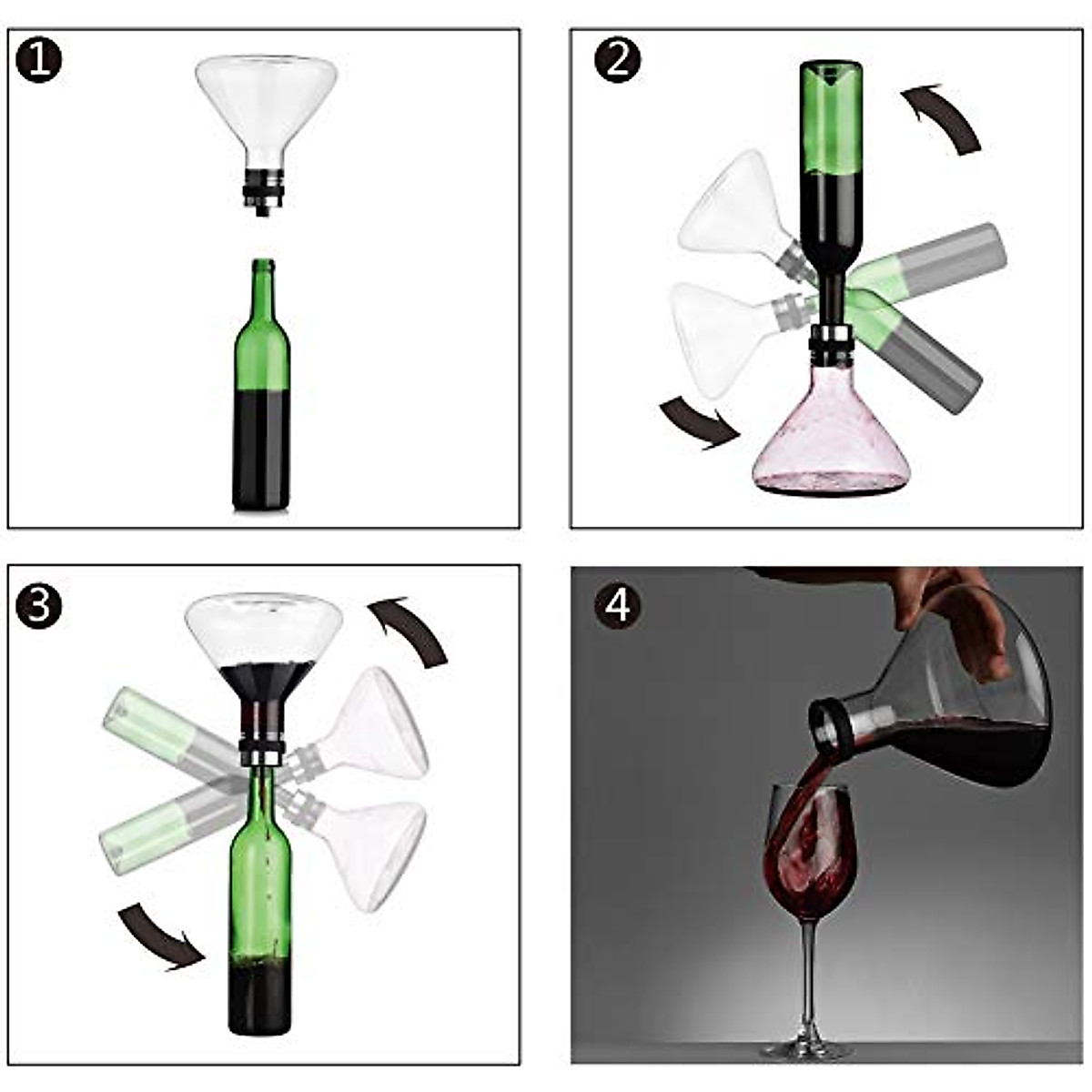 NORTHOME Wine Breather Carafe Decanter with lid 50oz, High-borosilicate heat-resistant glass refined by Mouthblown carafe