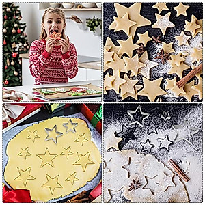 Prasacco 5 Pieces Star Cookie Cutters Set, Stainless Steel Five-Pointed Star Cutter Star Shaped Cookie Cutter Biscuit Molds Fondant Cake Cookie Cutter for Kids Chrismas Holiday Birthday Party
