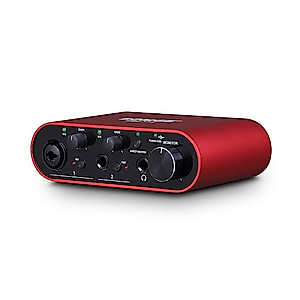 BOMGE BMG11S USB Audio Interface, 24Bit/196kHz High-Fidelity, Ultra-low Latency, for Pc and Mac, with XLR/48V Phantom Power for Recording, Streaming (red)