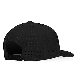Billest Gilbert Snapback Hat | 5 Panel Blank Cap for Men & Women | Breathable & Lightweight | Outdoor | Curved Bill (Black)
