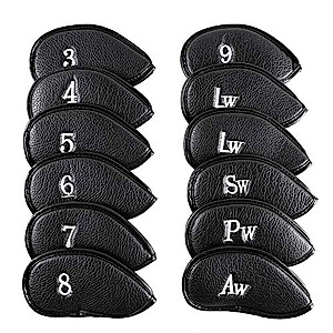 Maxi 12x Headcover Leather Golf Iron Head Cover Fit Callaway Ping Taylormade Titleist