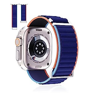 Nhoebwe Upgrade Design Alpine Loop Nylon Band Compatible with Apple Watch Band 49mm 45mm 44mm 42mm 41mm 40mm 38mm Men Women, Detachable Adjustable with Metal C-Hook Strap for iWatch Series