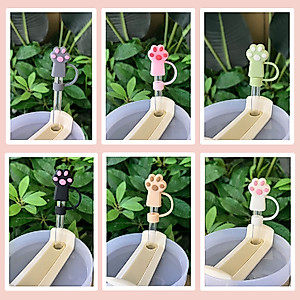 Horsdo 10mm Straw Cover for Stanley Cup,Dust-Proof Straw Cap Toppers,Reusable Silicone Soft Protector Cover for 0.4 inch/10mm Straws