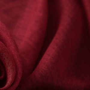 WINCESS YU Women Mulberry Silk Scarf Long & Large Embroidered Floral Pattern Shawl and Wraps Neckerchief for Hair & Neck (Sunflower Wine Red)