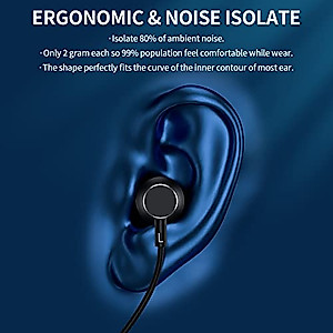 Bluetooth Headphones Neckband, Wireless Sports Headset with Microphone, 100 Hours Long Playtime and HD Stereo Sound for Bluetooth V5.1 Earphones, Noise Cancelling Earbuds, IPX5 Sweat Proof (Black)