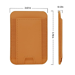 Rxuiael Stretchy Magsafe Wallet for iPhone 12 & 13 & 14 & 15 Series Magnetic Wallet Card Holder Apple Wallet for Women Men,Fit 6 Cards (Yellow)