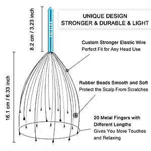 HOFASON 4PCS Head Massager Head Scratcher with 20 Fingers, Scalp Massager Christmas Gift Ideas Stocking Stuffers for Women Men, Massager Tool Bulk Set for Hair Growth and Body Stress Relax