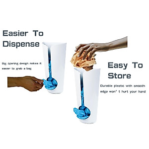 FitWell Grocery Bag Holder & Trash Bag Dispenser - Plastic Bag Storage Organizer for Home Improvement Items - Bag Saver for Plastic Bags - Restroom Organizers and Storage (White)