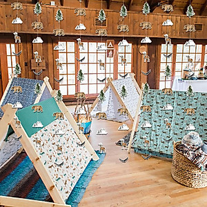 Sursurprise Adventure Party Decorations, 8Pcs Adventure Garlands Mountain Tree Hanging Streamer, Let The Adventure Begin Forest Woodland Party Supplies for Baby Shower Birthday