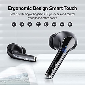 True Wireless Earbuds Bluetooth 5.3 with Microphone, TWS Ear-Buds in-Ear Headphones with Charging Case,Waterproof Cordless Blue-Tooth Earphones for Samsung,Android,iPhone,Running,Sport and Workout