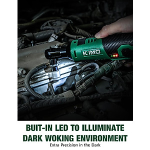 KIMO Cordless Electric Ratchet Wrench Set, 40 Ft-lbs, 400 RPM+20V Cordless Impact Wrench 1/2 inch, 2832In-Lbs & High Torque 3400 IPM