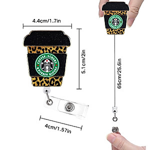 Nurse Badge Reel, Cute Badge Reel Retractable for Nurses, Badge Reel Holder Retractable with Alligator ID Clip Badge Reel Glitter for Office Worker Doctor Nurse (Golden)