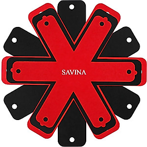 Savina Pot & Pan Protectors - Big Different Sizes (16" 15" 14" 12") - Set of 8 - Material Felt, Cookware Protectors, Keep Kitchenware of Scratches and Avoid Clatter, Divider Pads