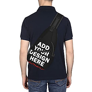 Custom Bag Sling Crossbody Bags Chest For Men Women Customize Personalized Shoulder Backpack Travel Hiking Daypacks With Text Image Daypack Casual Backpack, Black-3, 15.3x7.2x3.5 in