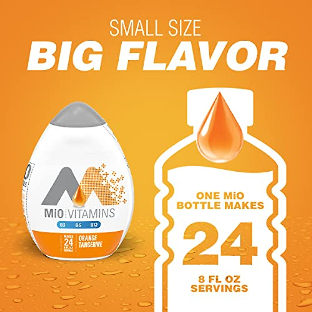 MiO Vitamins Orange Tangerine Liquid Water Enhancer Drink Mix, 1.62 fl oz Bottle, As seen on TikTok