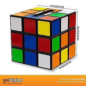 getDigital Plastic Magic Cube Tissue Box Cover, Holder for Square Tissue Boxes with Magnetic Lock, Multi Color