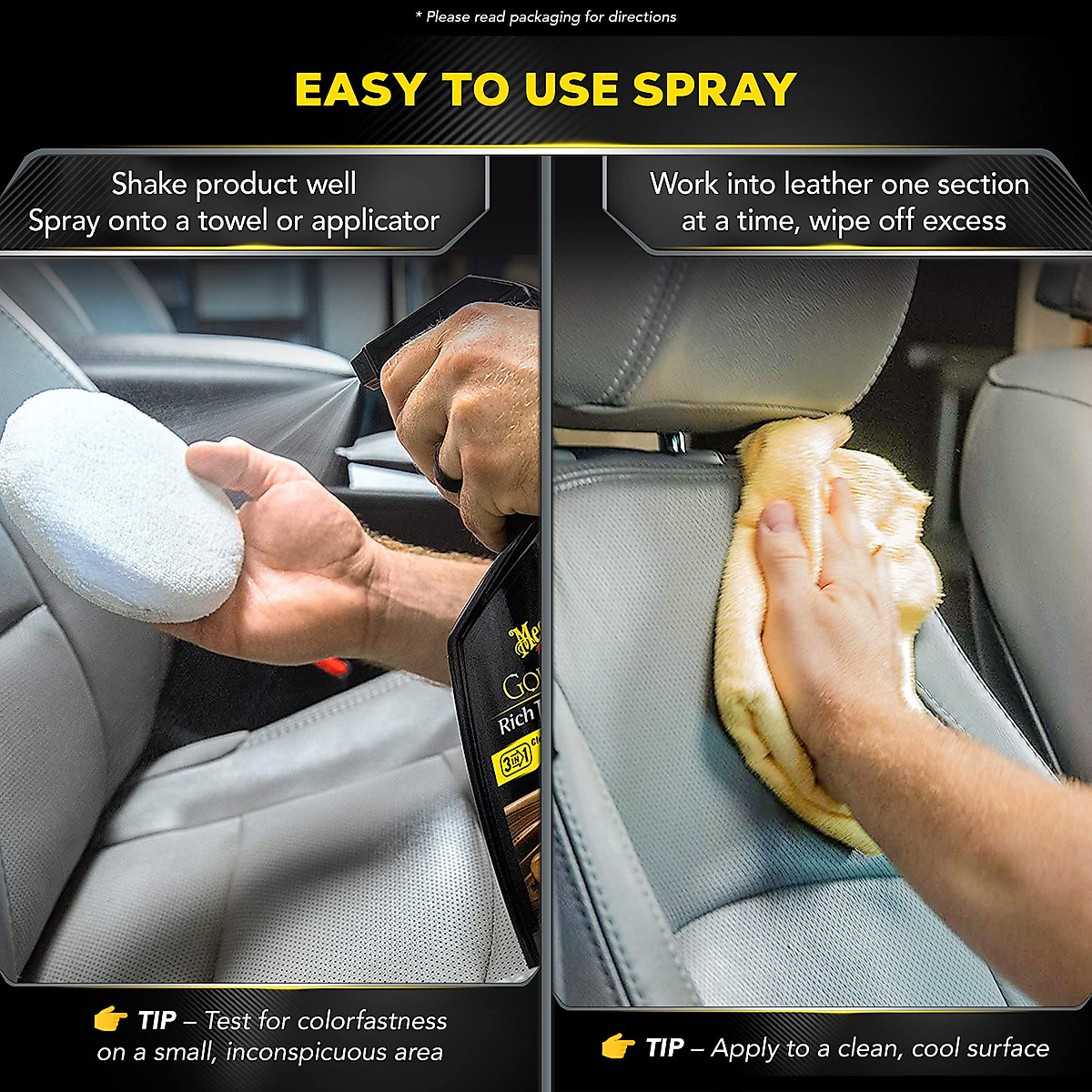 Meguiar's G1924SP Gold Class Rich Leather Cleaner and Conditioning Spray - 24 Oz Spray Bottle