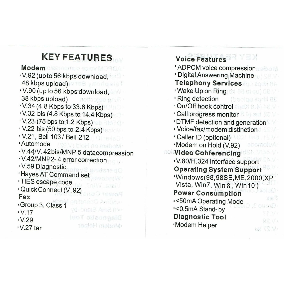 USB 56K External Dial Up Fax Data Modem Windows 10 / 8 / 7 / XP / Vista