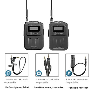 BOYA UHF Wireless Lavalier Microphone with 48-Channel, BY-WM6S, Broadcast Sound Quality and Integrity of Audio, Built-in Rechargeable Battery for Smartphone, Tablets, DSLR Camera, Sony Camcorder