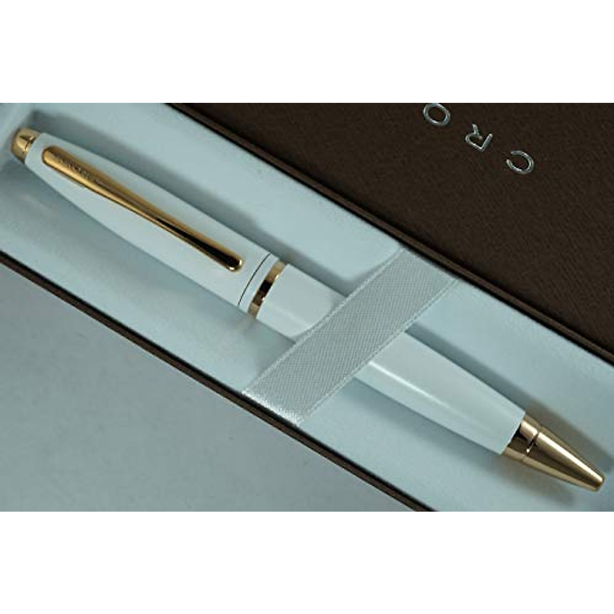 CROSS WHITE MEDALIST AND 23KT ROSE GOLD BALLPOINT PEN