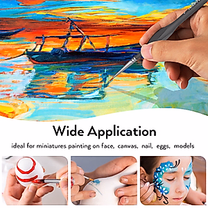 Nicpro 15 Pack Miniature Painting Set, Fine Detail Paint Brushes for Models, Acrylic Watercolor Oil, Ceramic, Shoe, Citadel, Art Figure Paint by Number - Thin Artist Kit Nylon Holder