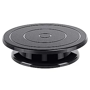Kootek 11 Inch Rotate Turntable Sculpting Wheel Revolving Cake Turntable Black Painting Turn Table Lightweight Stand for Paint Spraying Spinner, Cake Decorating, Displaying Item