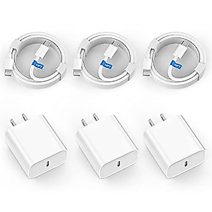 iPhone 14 13 12 Fast Charger, 3 Pack [Apple MFi Certified] PD 20W USB C Wall Charger Fast Charging Block with 10FT Long Type C to Lightning Cable Compatible for iPhone 14 13 12 11 Pro Max XS XR X 8