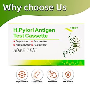Helicobacter Pylori Stool Test Kits, H. Pylori，h. Pylori Stool (Antigen)10-15 Minutes of Quick Home Testing, The Result is Highly Accurate, Easy to Read and use,2 Test