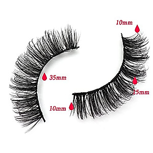 Russian Strip Lashes that look like extensions, D Curl Fluffy False Eyelashes, 10 Pairs Wispy Natural Fake Lashes Pack(D03)