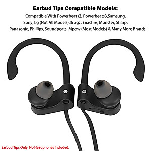 DMZHY 9 Pairs Earbud Tips Replacement Earbud Tips Earbud Replacement Tips Ear Bud Replacement Pieces Silicone Earbud Covers Fit for in-Ear Headphones(Inner Hole from 3.8mm-5.1mm Earphones) SML Black