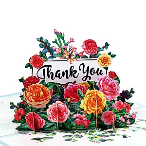 CNLITIHEKA Thank You Pop Up Card Mother’s Day Flower Bouquet Card 3D Flower Greeting Card Teacher's Day Appreciation Card Retirement Card for Your Family Teachers Friends Colleague.