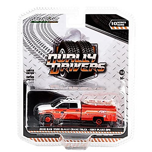 Greenlight 46100-D Dually Drivers Series 10 - 2018 Ram 3500 Dually Crane Truck - FDNY (The Official Fire Department City of New York) Plant Ops 1:64 Scale Diecast