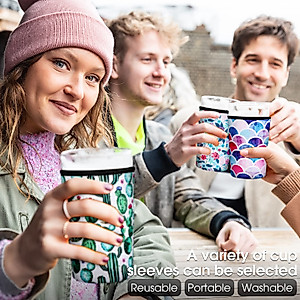 20 Pcs Reusable Iced Coffee Sleeve Neoprene Insulator Cup Sleeve for Cold Beverages Cups Neoprene Holder for Cold and Hot Drinks Fits Coffee Cups (30-32oz, Large)