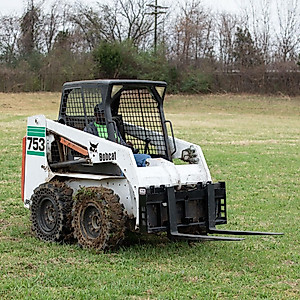 Titan Attachments 45" Skid Steer Pallet Fork Frame Attachment, 48" Fork Blades, Rate 4,000 LB, Quick Tach Tractor