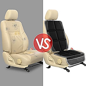 2 Pack Large Auto Car Seat Protectors for Child Car Seat, Thick Carseat Seat Protector with Organizer Pockets, Vehicle Dog Cover Pad for SUV Sedan Truck Leather Seats