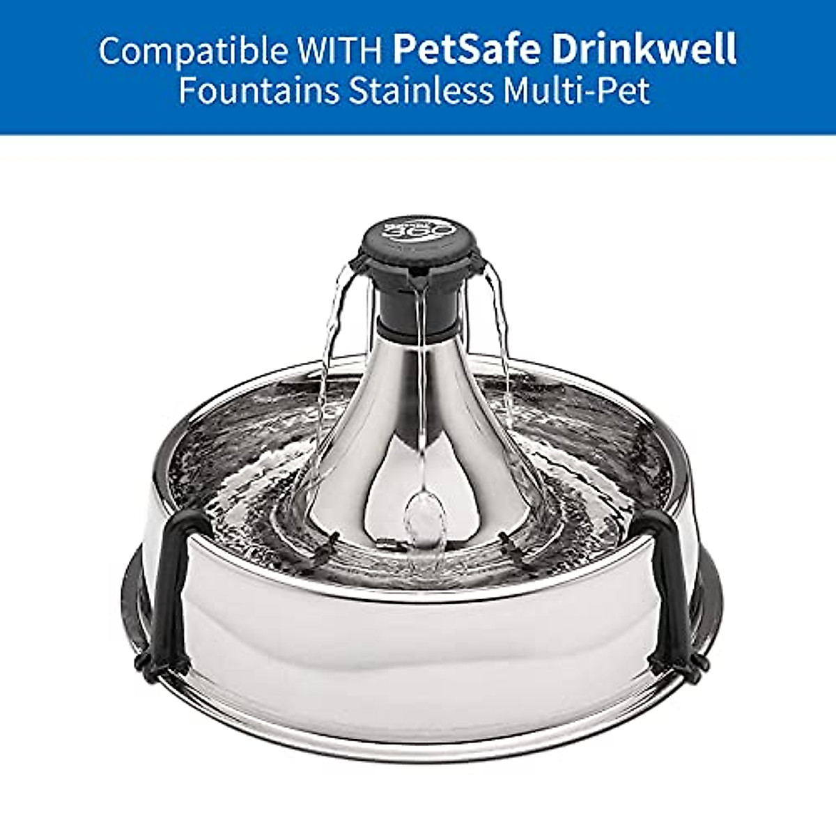 MyfatBOSS Premium Charcoal Filters, Pet Water Filter and Foam Pre-Filters Replacement for Petsafe Drinkwell Stianless Steel 360 Fountain, Dog and Cat Pet Fountain Filters, 10 + 5 Packs