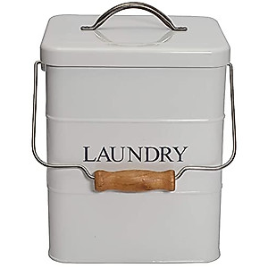 Morezi Laundry Detergent Container Powder Soap Containers with Lid and Scoop Included, Perfect Sturdy Canister Tins for Kitchen Countertop, Shelf, Great Gift - White