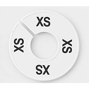 NAHANCO CWBKIT1 White Round Clothing Size Divider with Black Print for Home or Clothing Store, XS-XL, Kit of 10 (5 Sizes of 2 Each)