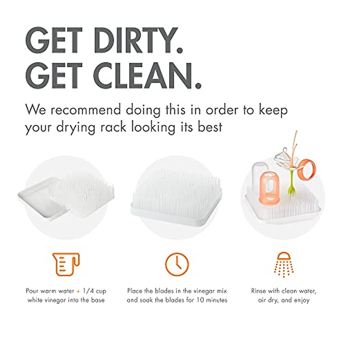 Boon Lawn Countertop Drying Rack,White, 13.5x11x2.5 Inch (Pack of 1) & Twig Grass and Lawn Drying Rack Accessory, White